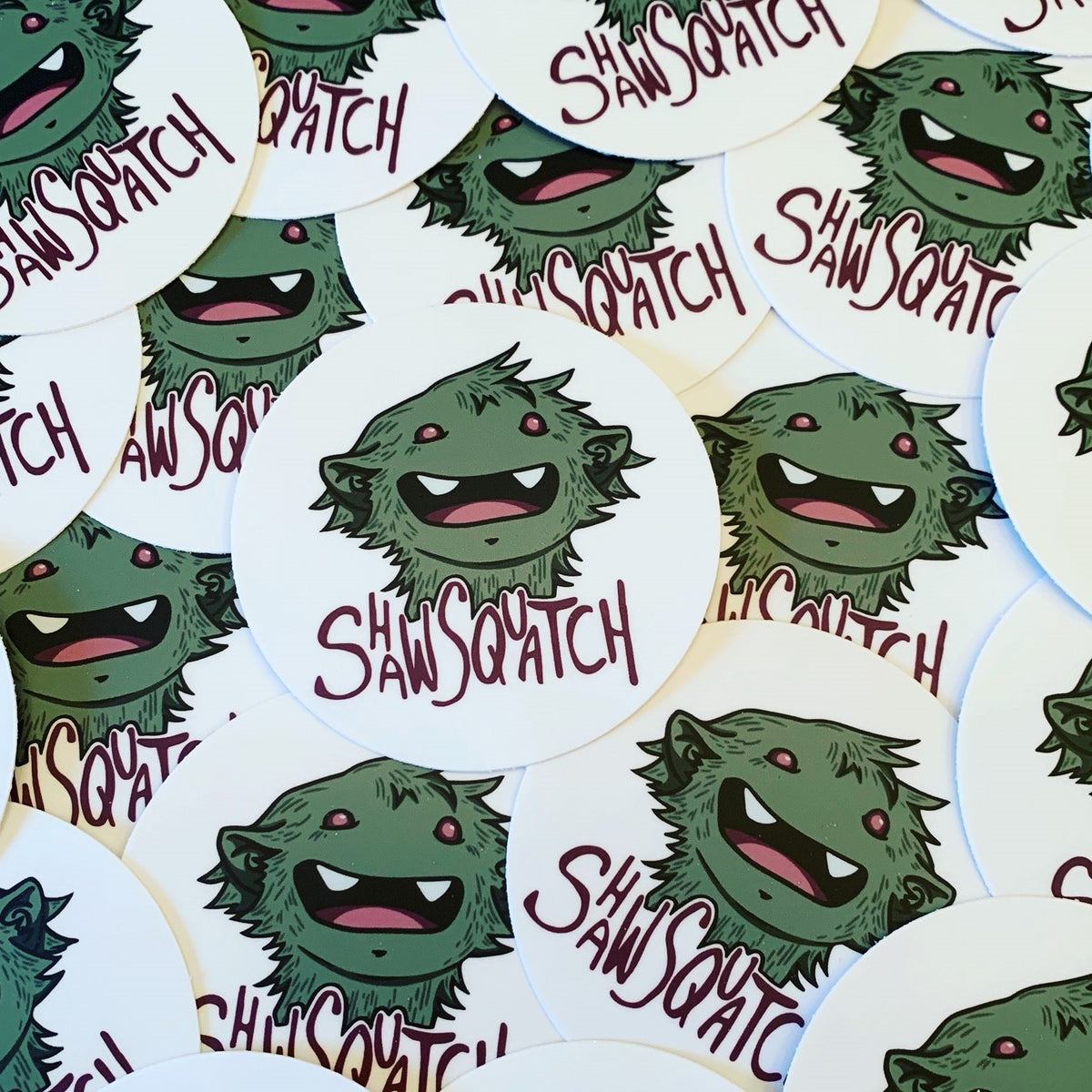 Green Squatch 3 in Vinyl Sticker – shawsquatch